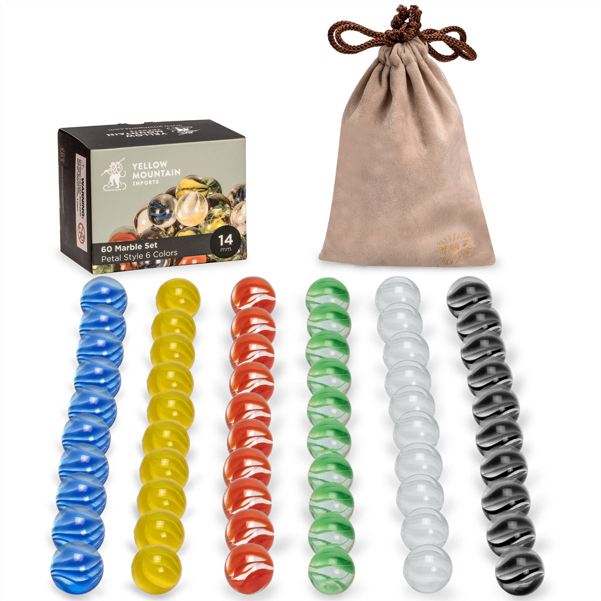 60 Pieces Translucent Chinese Checkers Glass Marbles with Petal Design ...