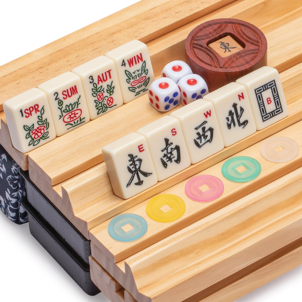 American Mahjong Game Set, "Blue Calico" with Floral Blue Soft Case ...