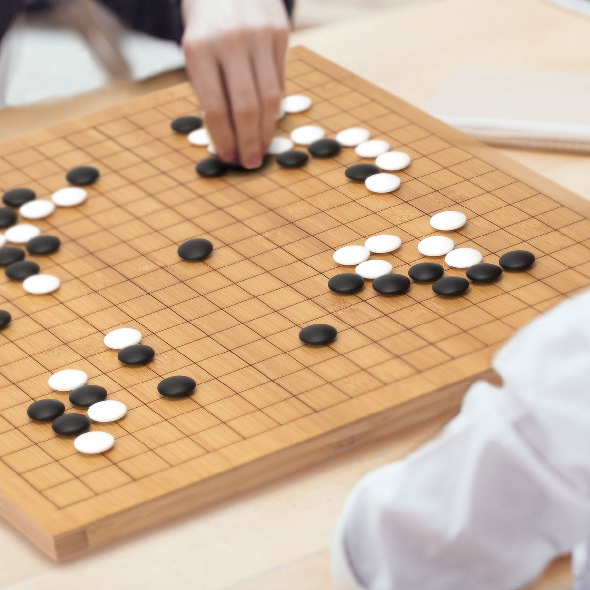 Bamboo 0.8-Inch Etched Reversible 19x19/13x13 Go Game Set Board with D ...