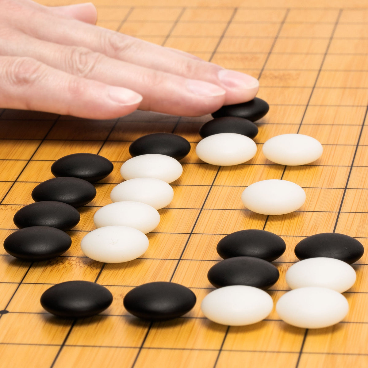 Bamboo 2-Inch (5cm) Reversible 19x19 / 13x13 Go Game Set Board with Do ...