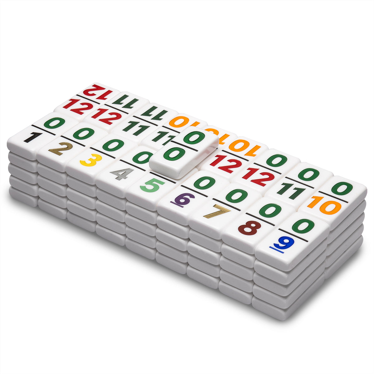 Double 12 Dominoes Game Set with Numerals in Black Lacquer Case ...