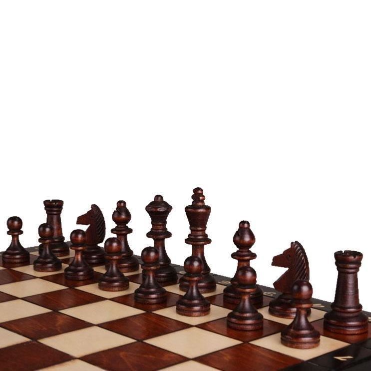 Full Sized Magnetic Wooden Portable Travel Chess Game Set - 13.75 Inch ...