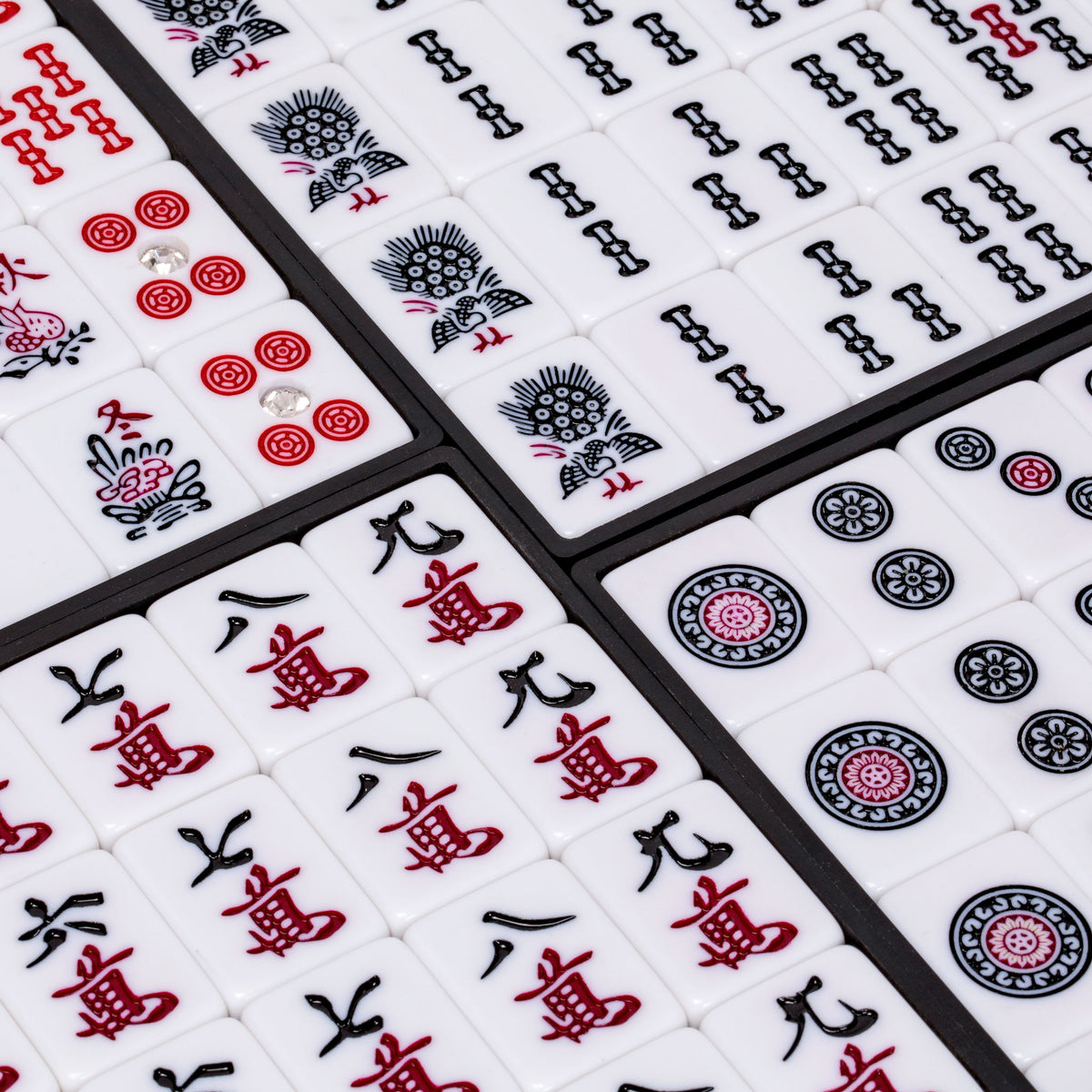 Japanese Riichi Mahjong Set - White and Yellow Large Size Tiles and Vi ...