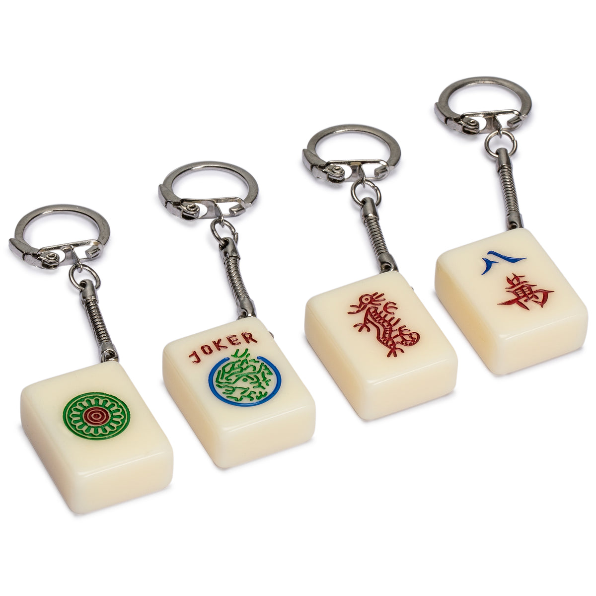 Mahjong-Inspired Keychain Set: Stylish Collection of 4 Exquisite Tile ...