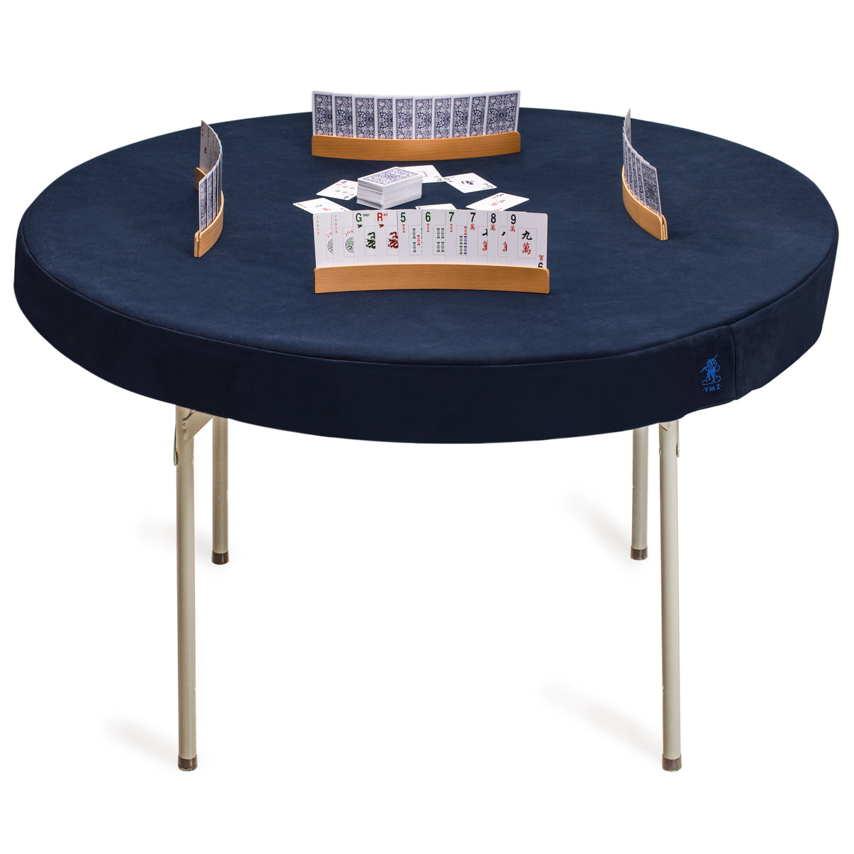 Professional Grade Blue Round Table Cover for Poker, Card Games, Mahjo ...